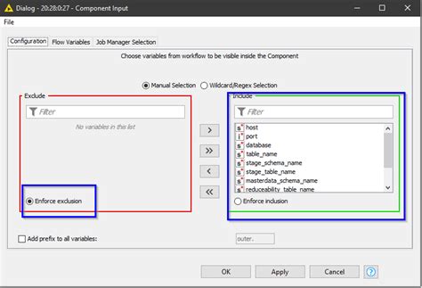 passing variables to components possible knime analytics platform