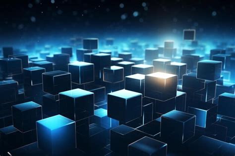 Premium Photo Blue Geometric Abstract Technology And Science Background