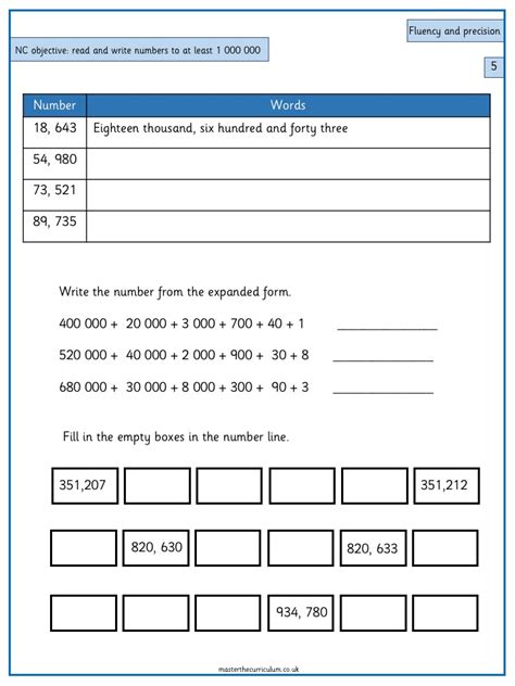 Read And Write Numbers To At Least 1 000 000 And Determine The Value Of