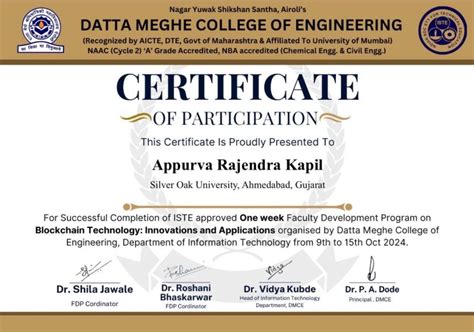 Appurva Kapil On Linkedin Thrilled To Complete The Iste Approved Faculty Development Program On…