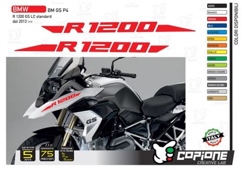 Adesivi Per Becco Parafango Anteriore Moto Bmw R 1200 Gs Standard Lc Monocromo Bm Gs P4