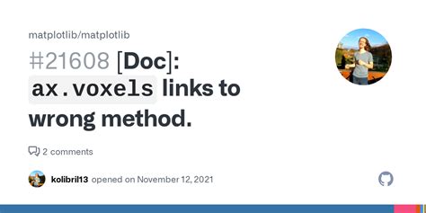 Doc `axvoxels` Links To Wrong Method · Issue 21608 · Matplotlib