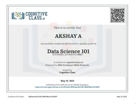 New Certification From Ibm For Data Science Akshay A