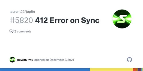 412 error on sync · issue 5820 · laurent22 joplin · github