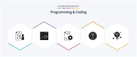 Programming And Coding 25 Glyph Icon Pack Including Develop Code Development File 19254587