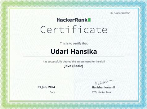 udari hansika on linkedin java programming certification hackerrank