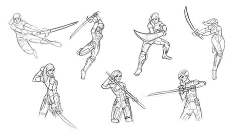 Female Action Poses Sword