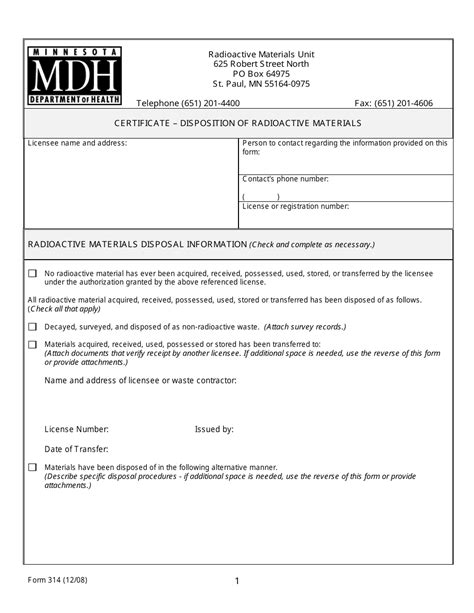 Form 314 Fill Out Sign Online And Download Printable Pdf Minnesota