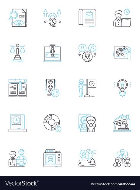 Construction Tools Linear Icons Set Hammer Saw Vector Image