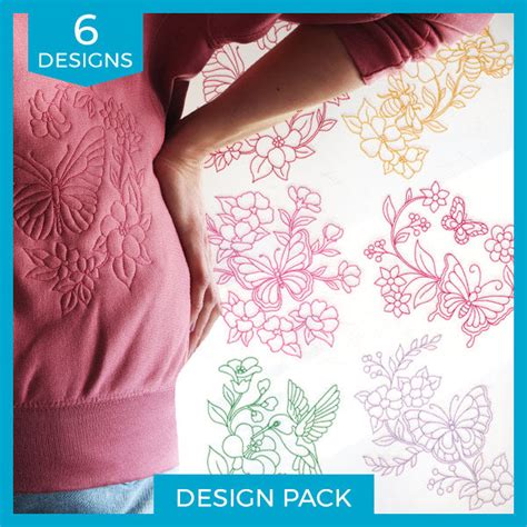 Spring Things Flowers Vintage Design Pack Embroidery Library