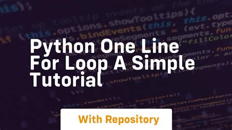 Python One Line For Loop A Simple Tutorial Youtube