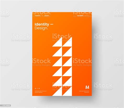 놀라운 비즈니스 프리젠 테이션 벡터 A4 수직 방향 전면 페이지 모형 현대 기업 보고서는 추상적 인 기하학적 일러스트 디자인 레이아웃을 다룹니다 회사 Id 브로셔