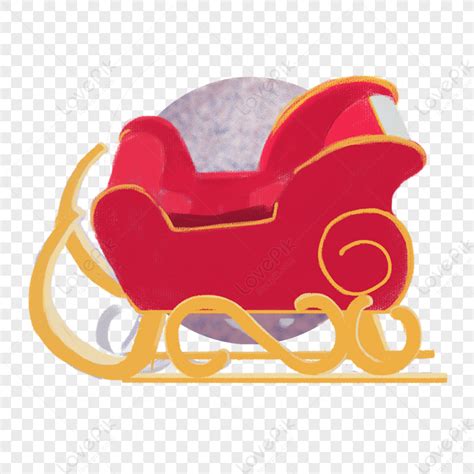 빨간색과 노란색 가장자리를 가진 썰매 일러스트 차노랑순록