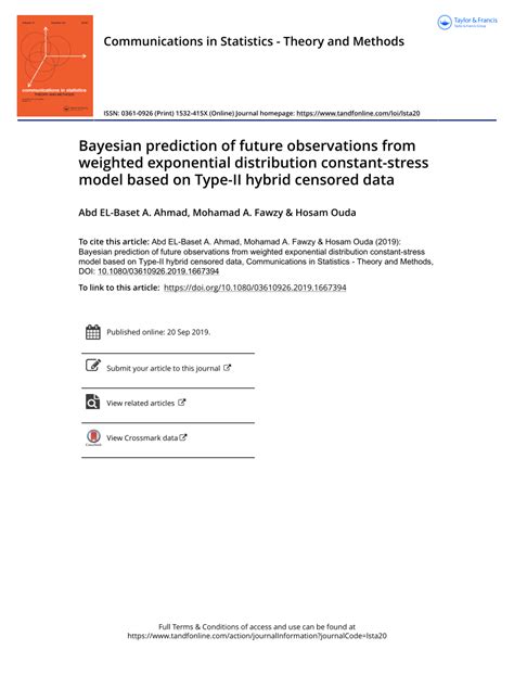 pdf bayesian prediction of future observations from weighted