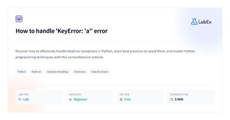 How To Handle Keyerror A Error Labex