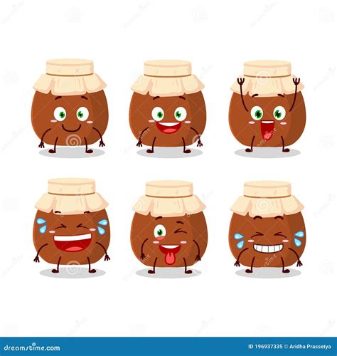 Cartoon Character Of Brown Honey Jar With Smile Expression Stock Vector