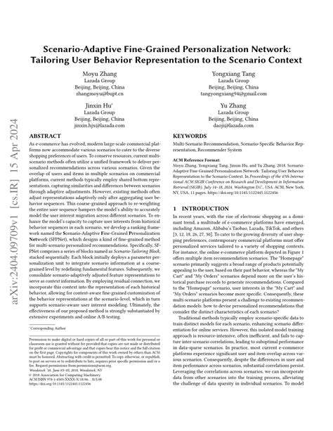 Pdf Scenario Adaptive Fine Grained Personalization Network Tailoring User Behavior