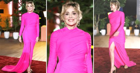 Sharon Stone 64 Shows Off Her Svelte Figure And Toned Legs In A