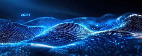 Futuristic Digital Wave With Binary Blue Data Visualization Concept