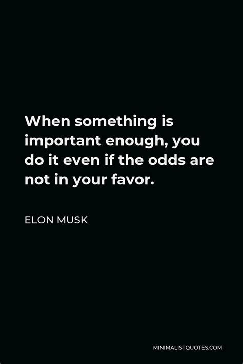 elon musk quote when something is important enough you do it even if the odds are not in your