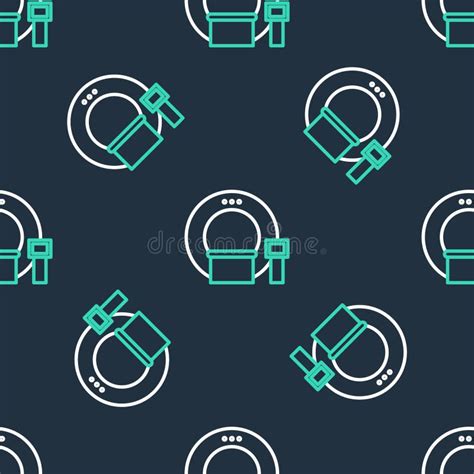 Line Tomography Icon Isolated Seamless Pattern On Black Background