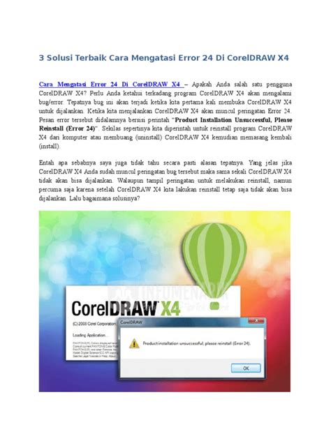 Mengatasi Error 24 Coreldraw Pdf