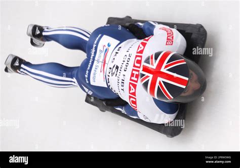 Britains Amy Williams In The Second Run In The Womens Skeleton World