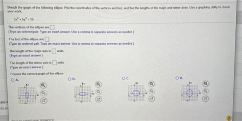 Solved Sketch The Graph Of The Following Ellipse Plot The