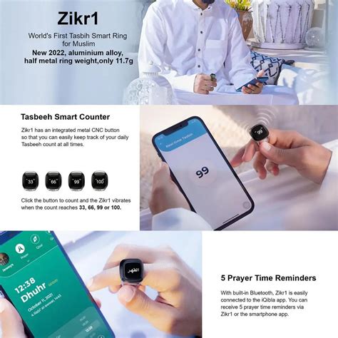 Generic Smart Tasbih Tally Counter For Muslims Zikr Ring Digital