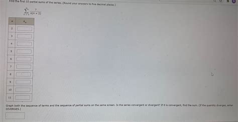 Answered Find The First 10 Partial Sums Of The Bartleby