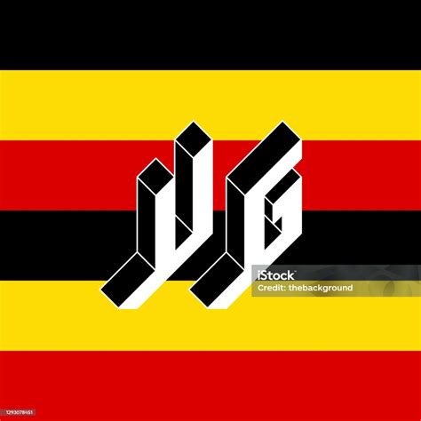 우간다의 국제 2 글자 코드 Ug 모노그램 또는 로고 타입 설계를 위한 Isometric 3d 글꼴입니다 볼륨 알파벳입니다 당신과 G를 3 차원 문자 0명에 대한 스톡 벡터