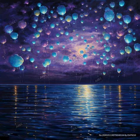 Ai创作图手绘水晶夜空效果 星月河幻想插画 梦幻天空壁纸场景布置 梦境星空悬浮 梦幻海洋星空水母 梦幻夜晚立体画 装饰画浪漫星空 大海星空梦幻背景 梦幻背景童话放飞梦想 蓝色兰色湖蓝梦幻效果