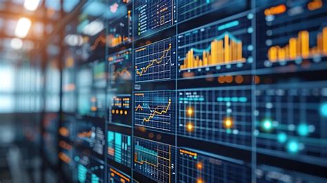 Premium Photo Multiple Screens Displaying Dynamic Financial Charts
