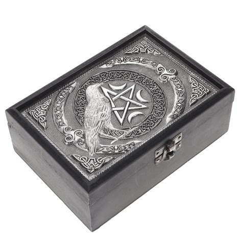 Jewellery Box Raven Pentagram Metal Top ILLUMINATION MANDALAS