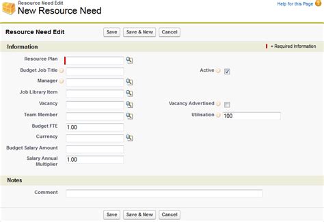Creating A New Resource Need