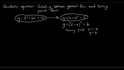 Formula How To Find Turning Point Quadratic Equations Minimum Value