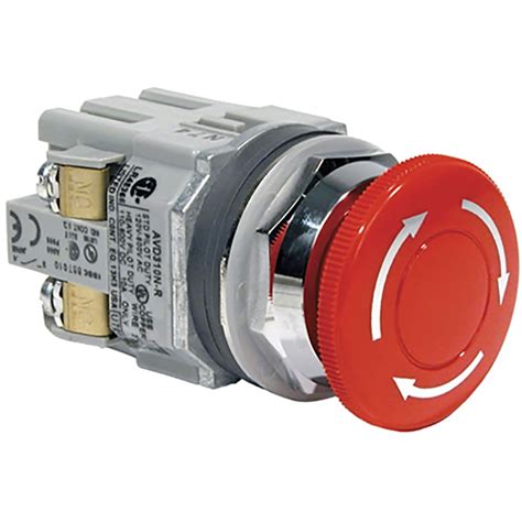 IDEC Corporation AVD302N R Switch Pushbtn E Stop 2NC Push Lock Turn Reset Red Btn 30mm