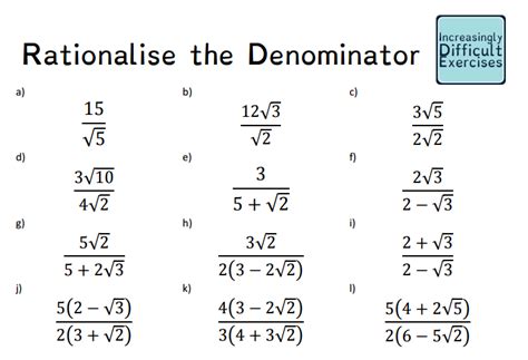 Corbett Maths Surds Practice Questions Answers Sara Battles Math Worksheets