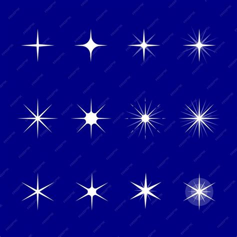 플랫 스파클링 스타 컬렉션 무료 벡터