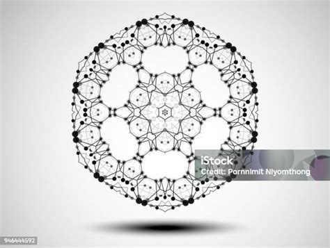 추상적인 기술 배경입니다 기하학적 연결 선 고 점입니다 연결 과학 및 기술입니다 분자 구조 Dna 또는 신경 구성 그래픽 디자인에 대 한 배경입니다 벡터 일러스트입니다
