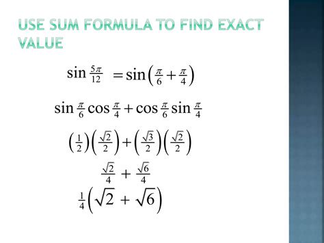 Sum And Difference Formulas PPT