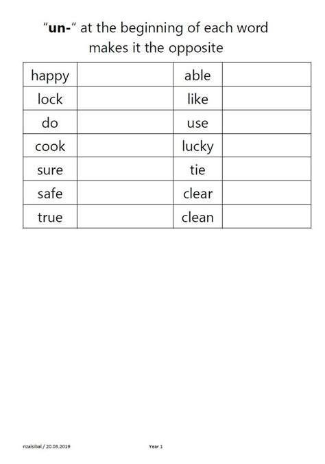 English Worksheet Prefix Un Prefix Worksheet Prefixes Prefixes
