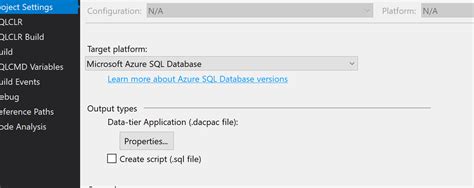 Azure Sql Database Vs2019 Sql Project Incorrect Syntax Trying To