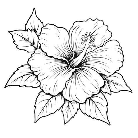 Minimalistic Hibiscus Line Art Vector Svg Premium Ai Generated Image