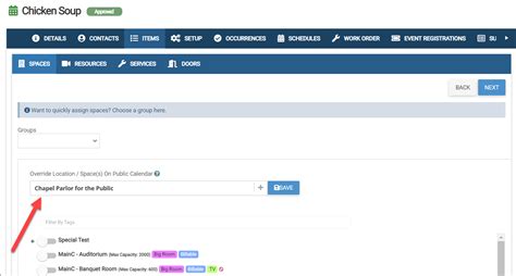 Override Location Space S For Non Public Events Via API Calls ESPACE Support Center