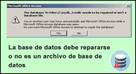 Cómo corregir Access La base de datos debe repararse o no es un archivo de base de datos