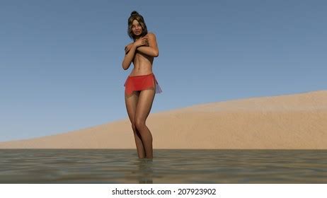 Asian Girl On Beach Topless Stock Illustration 208025716 Shutterstock