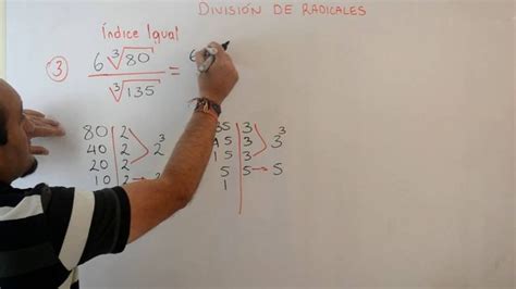 División De Radicales Con El Mismo Indice Clases De Matemáticas
