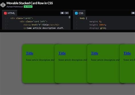 11 Css Stacked Cards Code Examples Webtopic
