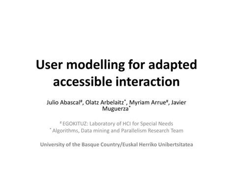Ppt User Modelling For Adapted Accessible Interaction Powerpoint
